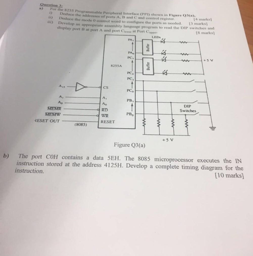 Solved Questions: For the 8255 Programmable Peripheral | Chegg.com