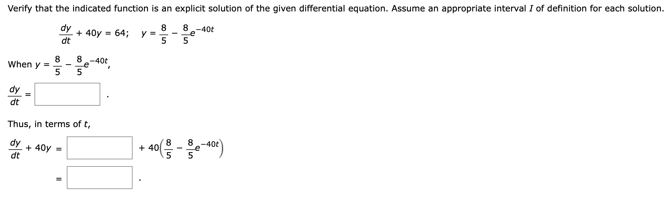Solved Verify that the indicated function is an explicit | Chegg.com