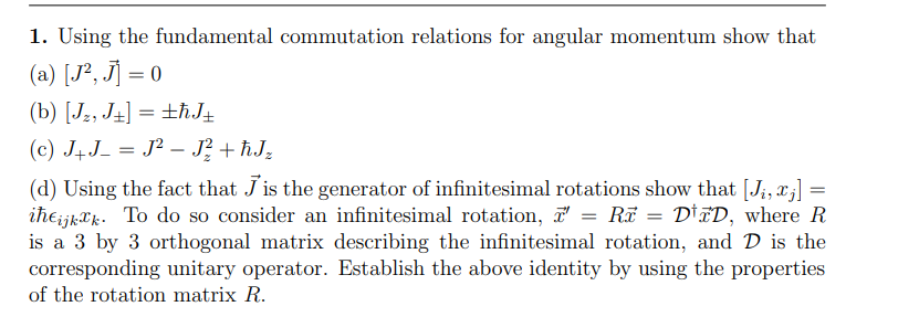 Solved 1. Using the fundamental commutation relations for | Chegg.com