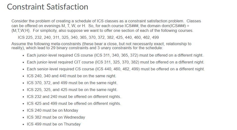 Solved Constraint Satisfaction Consider the problem of | Chegg.com