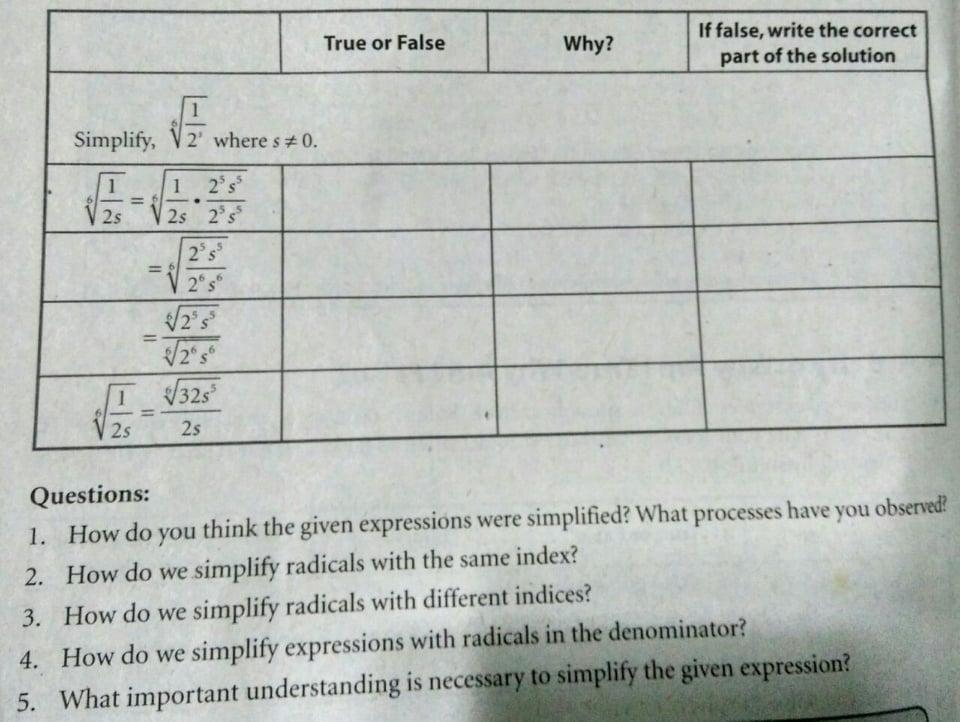 Solved Given below are examples of how to simplify radicals. | Chegg.com