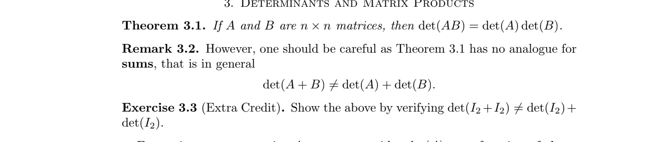 Solved 3. DETERMINANTS AND MATRIX PRODUCTS Theorem 3.1. If A | Chegg.com