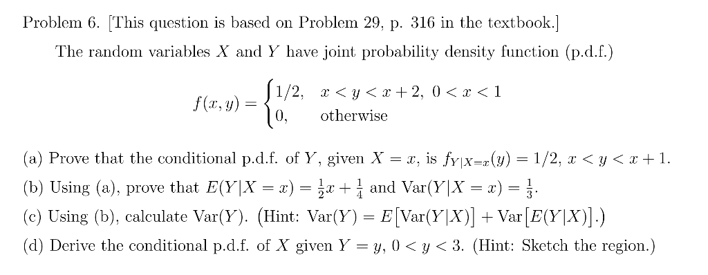 Solved Problem 6. (This question is based on Problem 29, p. | Chegg.com