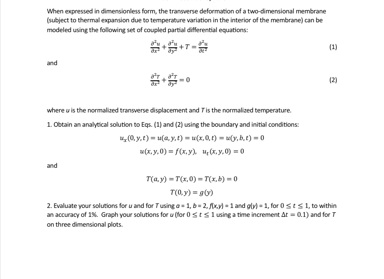Solved When expressed in dimensionless form, the transverse | Chegg.com