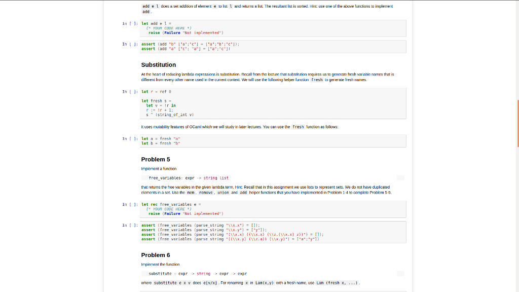 Lambda Calculus Interpreter In this assignment, you | Chegg.com