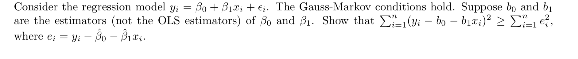 Solved Consider the regression model yi = Bo + Bixi + €į. | Chegg.com