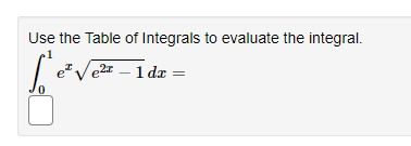 [Solved]: Use the Table of Integrals to evaluate the integ