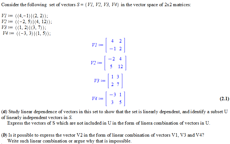 Solved Consider the following set of vectors S= {VI, V2, V3, | Chegg.com