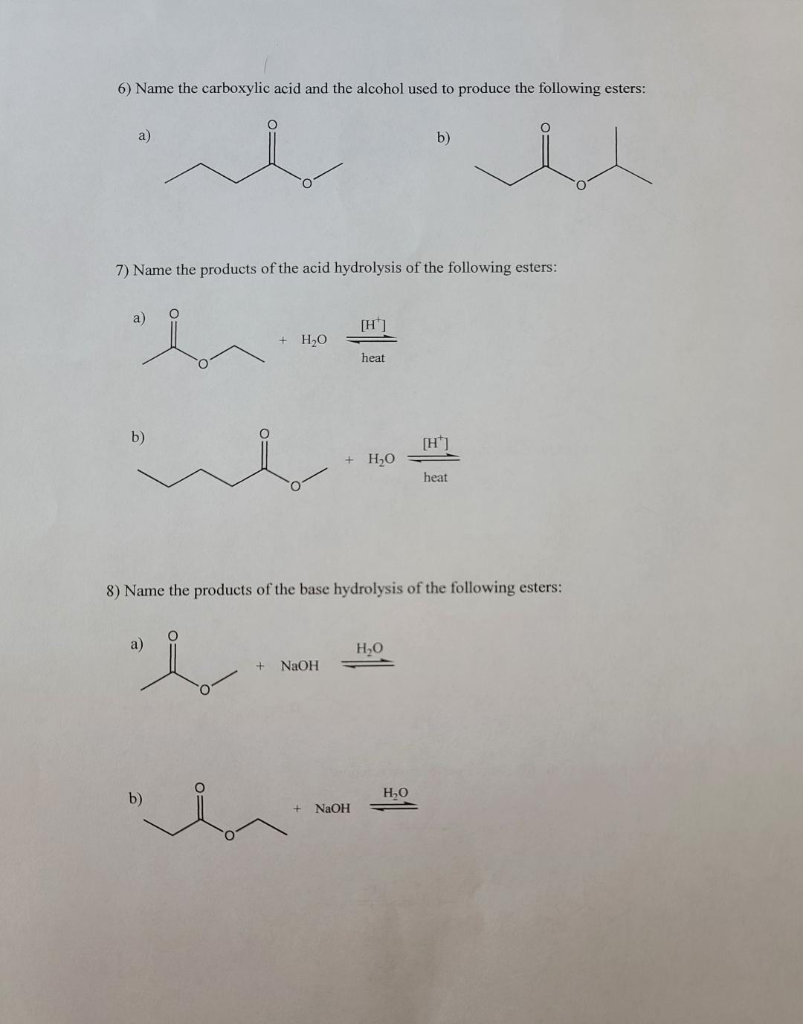 Solved 1) Assign names to the following structures: а) соон | Chegg.com