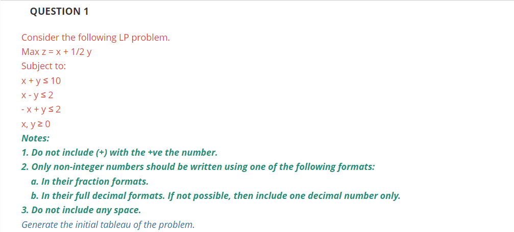 Solved QUESTION 1Consider the following LP | Chegg.com