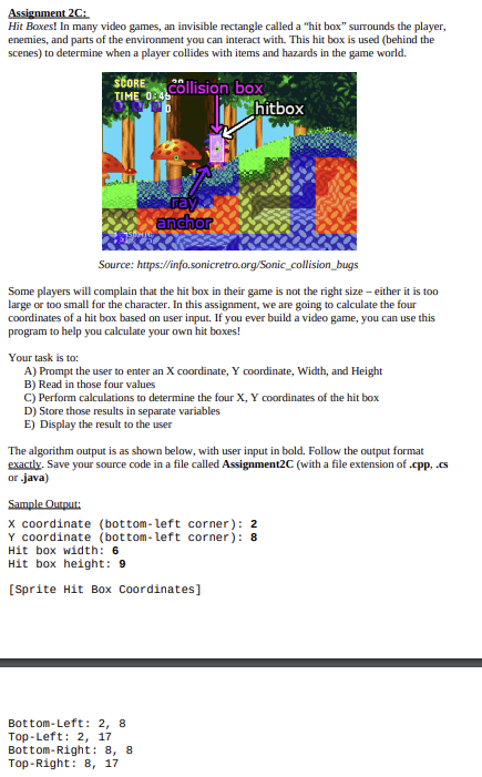 Solved Assignment 2C: Hit Boxes! In many video games, an | Chegg.com
