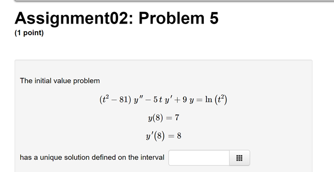 Solved Assignment02 Problem 5 1 Point The Initial Value 1004