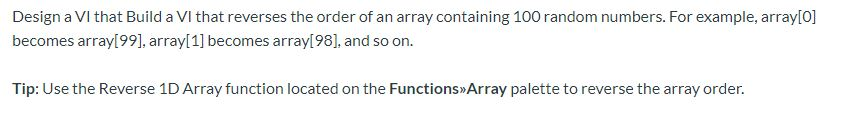 Solved Design a Vl that Build a VI that reverses the order | Chegg.com