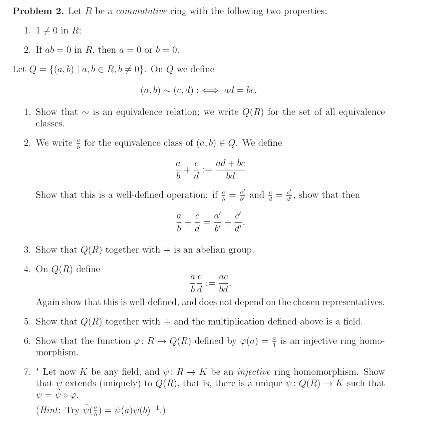 Solved Problem 2. ﻿Let R be ﻿a commutative ring with the | Chegg.com