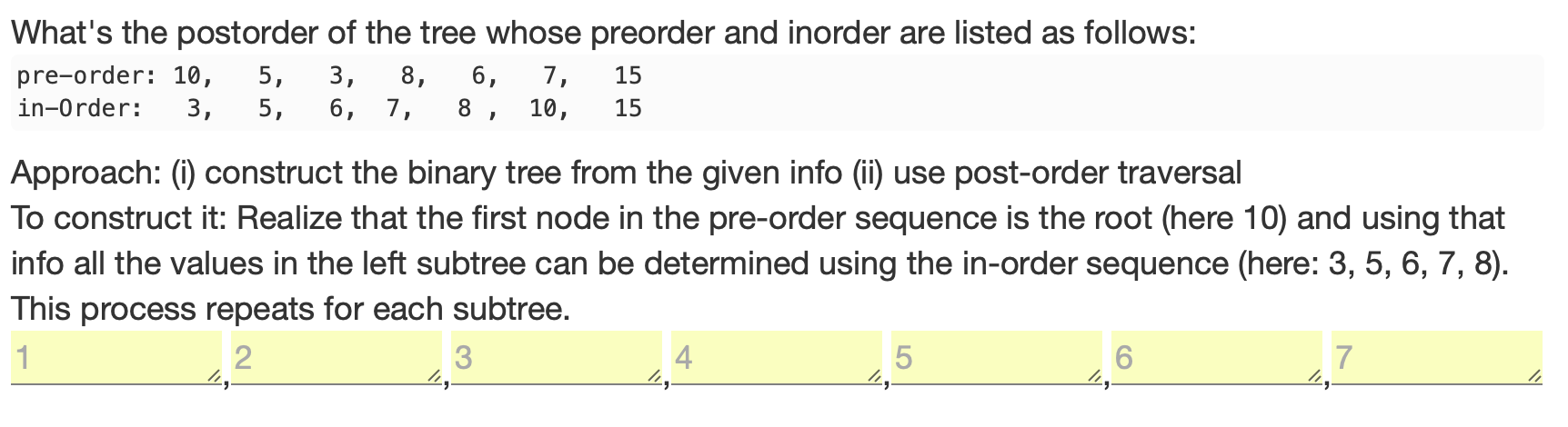 Solved What's the postorder of the tree whose preorder and | Chegg.com