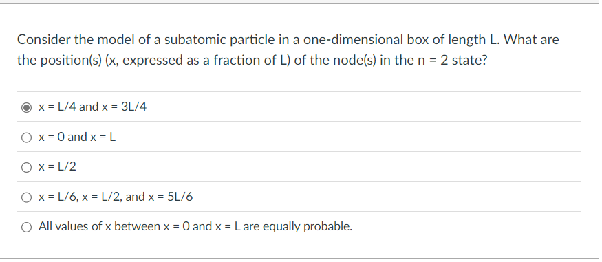 Solved Consider the model of a subatomic particle in a | Chegg.com