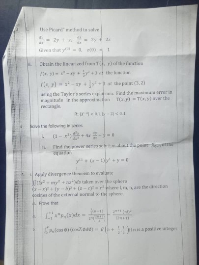 Solved Use Picard" method to solve dy = 2y + 2 = 2y + 2x | Chegg.com