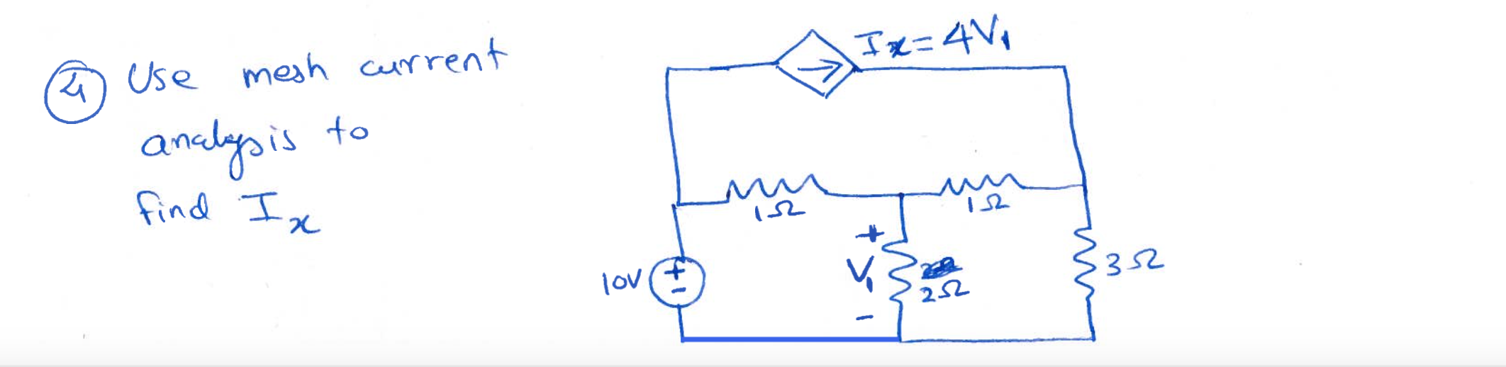 Solved (4) Use mesh current analys is to find Ix | Chegg.com