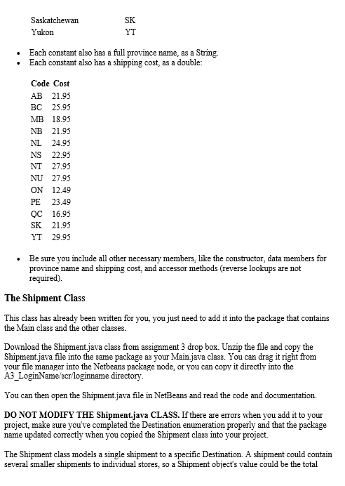 Solved Main class Name: Main You will be adding 3 other | Chegg.com