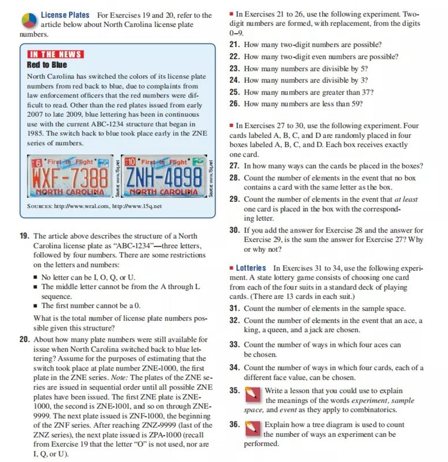 Solved License Plates For Exercises 19 and 20, refer to the | Chegg.com