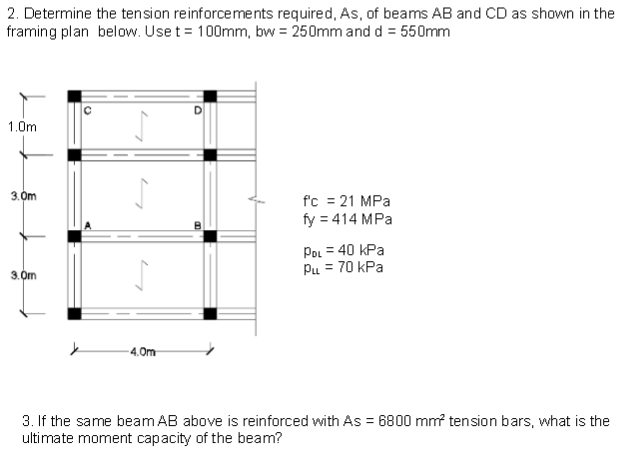 Solved 1. Solve for the design flexural capacity of the | Chegg.com