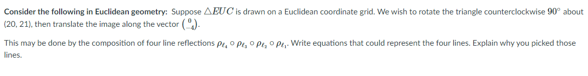 Solved Consider the following in Euclidean geometry: Suppose | Chegg.com