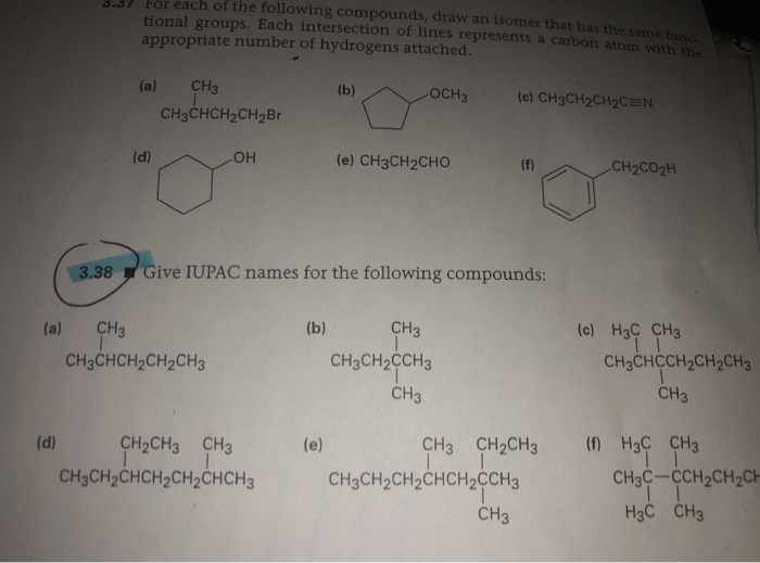 Solved 3.3) For each of the following compounds, draw an | Chegg.com