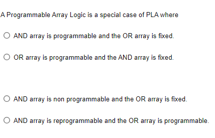 Solved Arogrammable Array Logic is a special case of PLA | Chegg.com