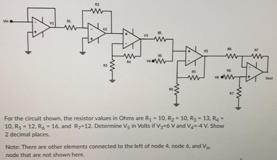 Solved 12 V3 R6 VS VW RS 16 W 1+ Vout For the circuit shown, | Chegg.com