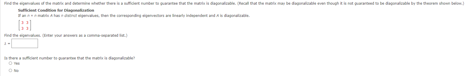 Solved Sufficient Condition for Diagonalization If an n×n | Chegg.com
