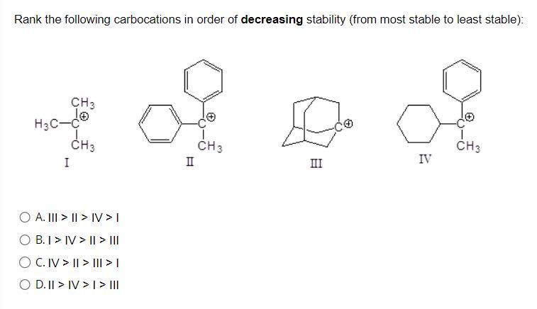 [solved] Rank The Following Carbocations In Order Of Decr