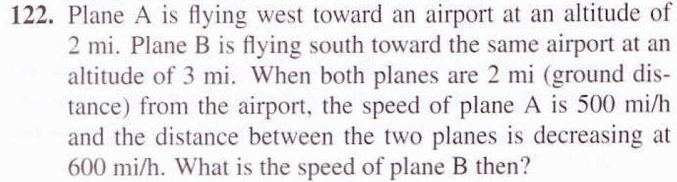 Solved 122. Plane A is flying west toward an airport at an | Chegg.com