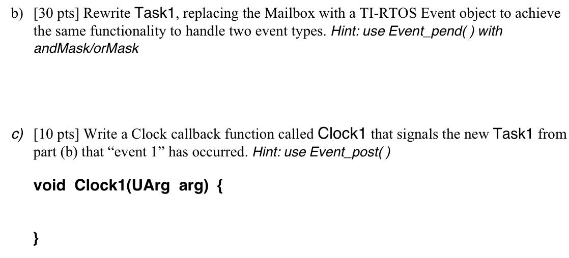 Solved Mailboxes and Events 2) [50pts] The following Task | Chegg.com