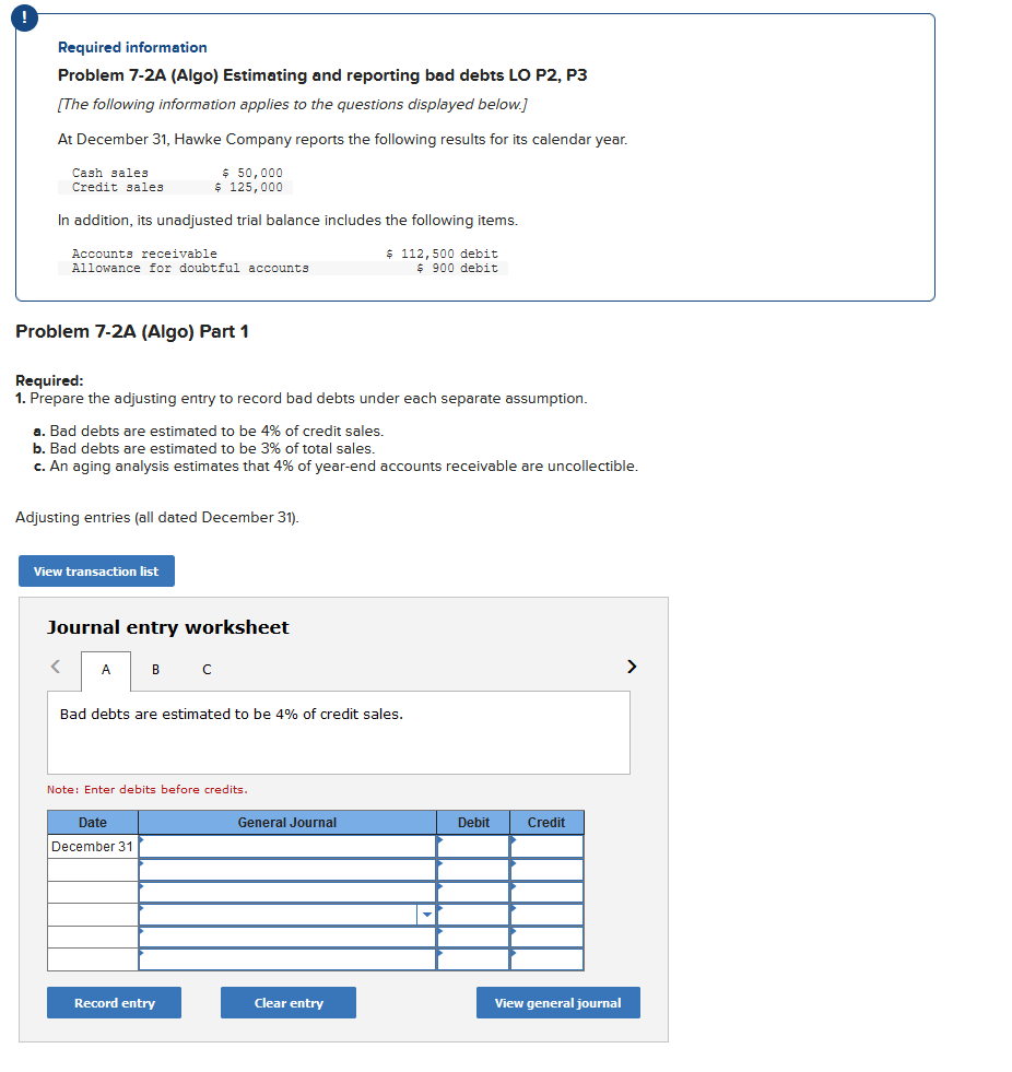 Solved Required information Problem 7-2A (Algo) Estimating | Chegg.com