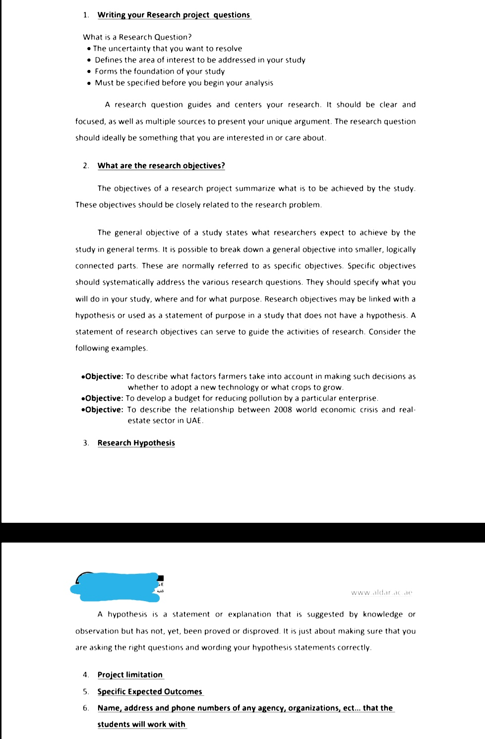 1 Writing Your Research Project Questions What Is A Chegg