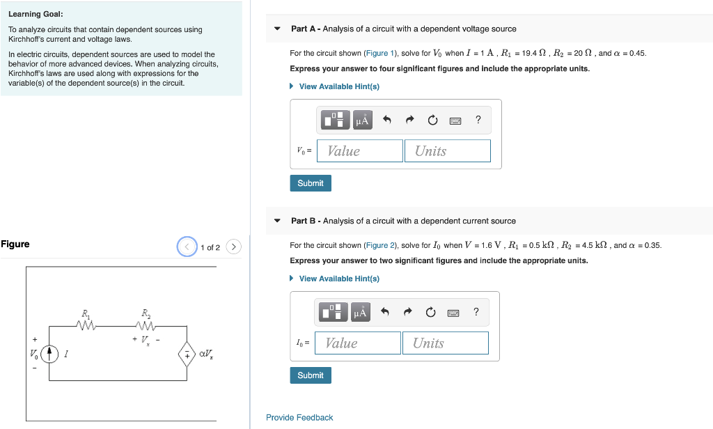 Solved Part A - Analysis of a circuit with a dependent | Chegg.com