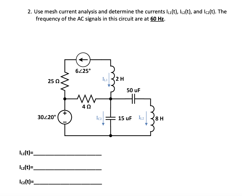 Solved 2. Use mesh current analysis and determine the | Chegg.com