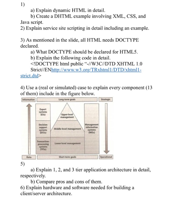 Solved 1) a) Explain dynamic HTML in detail. b) Create a | Chegg.com
