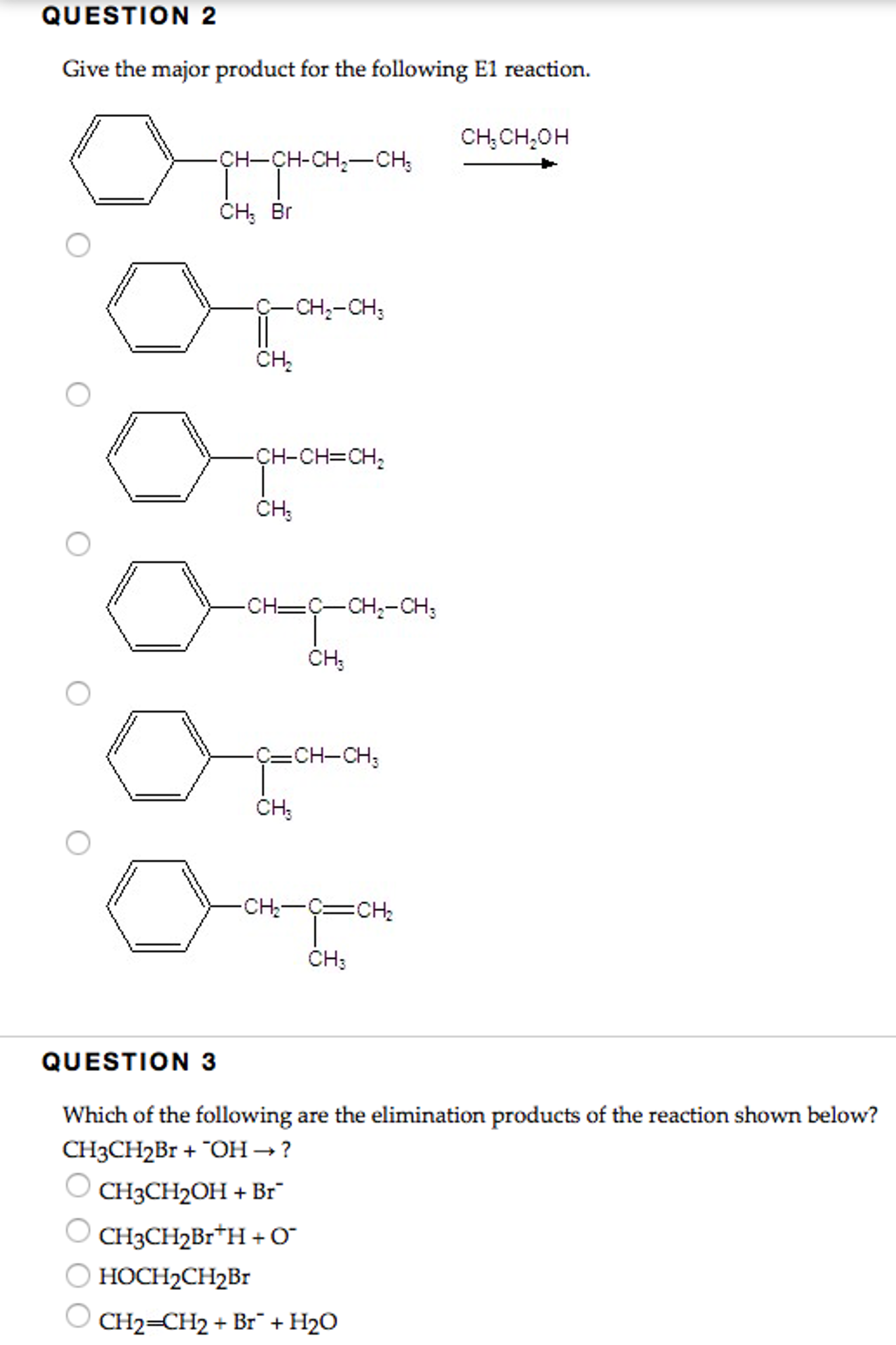 Solved Give the major product for the following E1 reaction. | Chegg.com