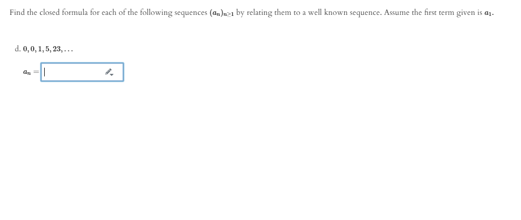Solved Find the closed formula for each of the following | Chegg.com
