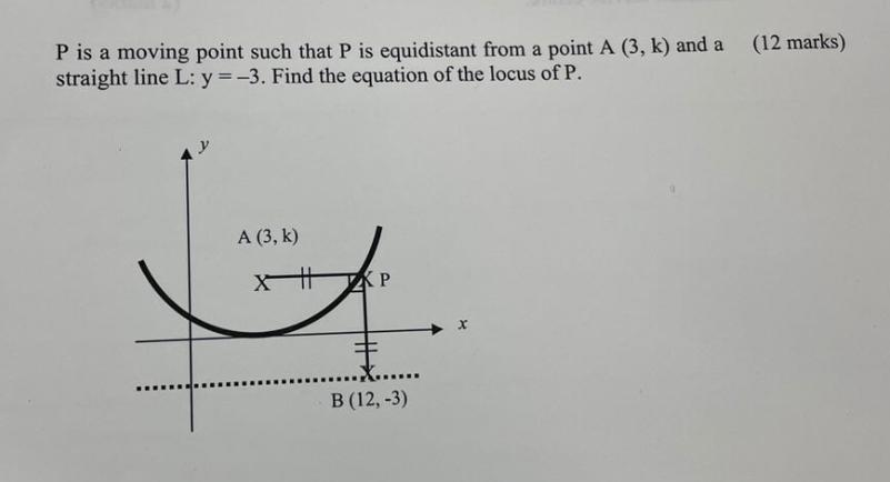 Solved P is a moving point such that P is equidistant from a | Chegg.com
