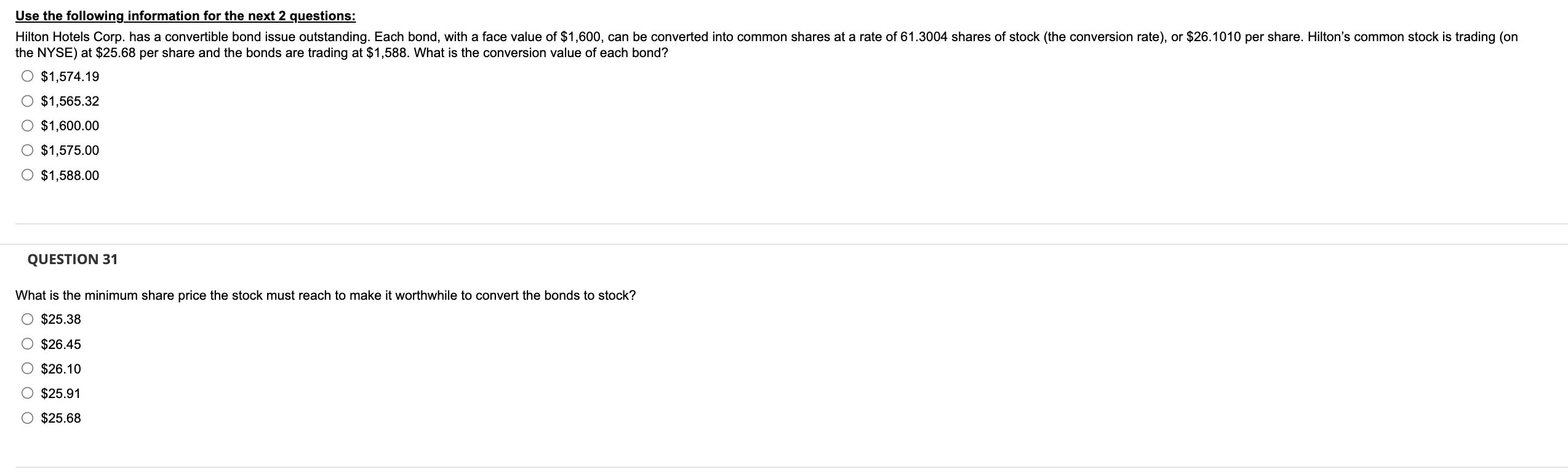 Solved Use the following information for the next 2 | Chegg.com