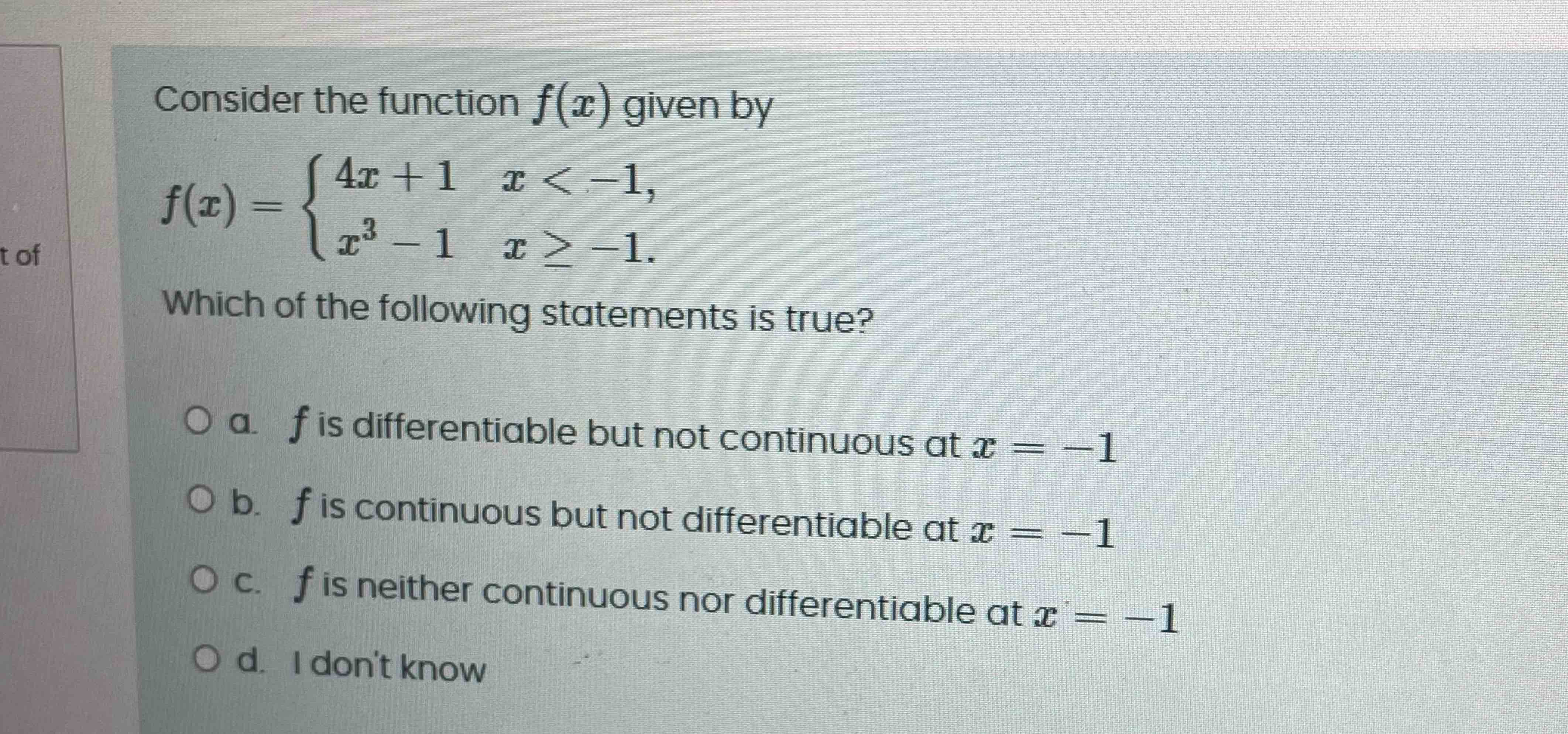 Solved Consider the function f(x) ﻿given | Chegg.com