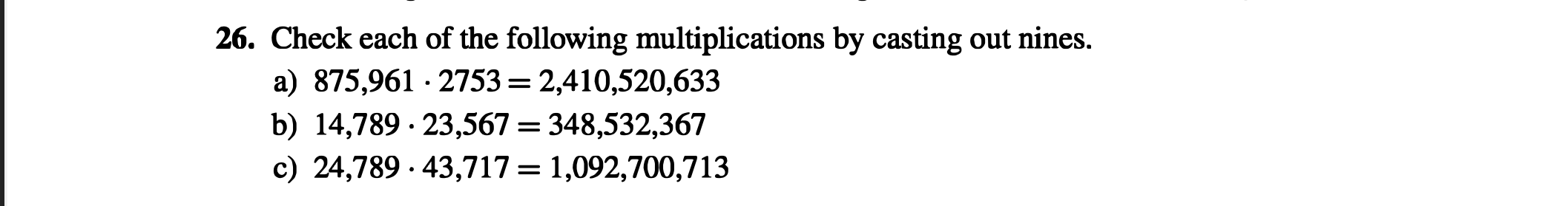 Solved 6. Check each of the following multiplications by | Chegg.com