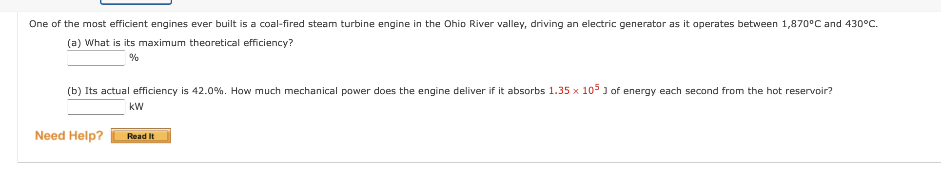 Solved One of the most efficient engines ever built is a | Chegg.com