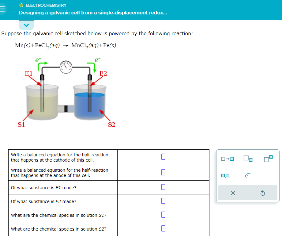 Solved uppose the galvanic cell sketched below is powered by | Chegg.com