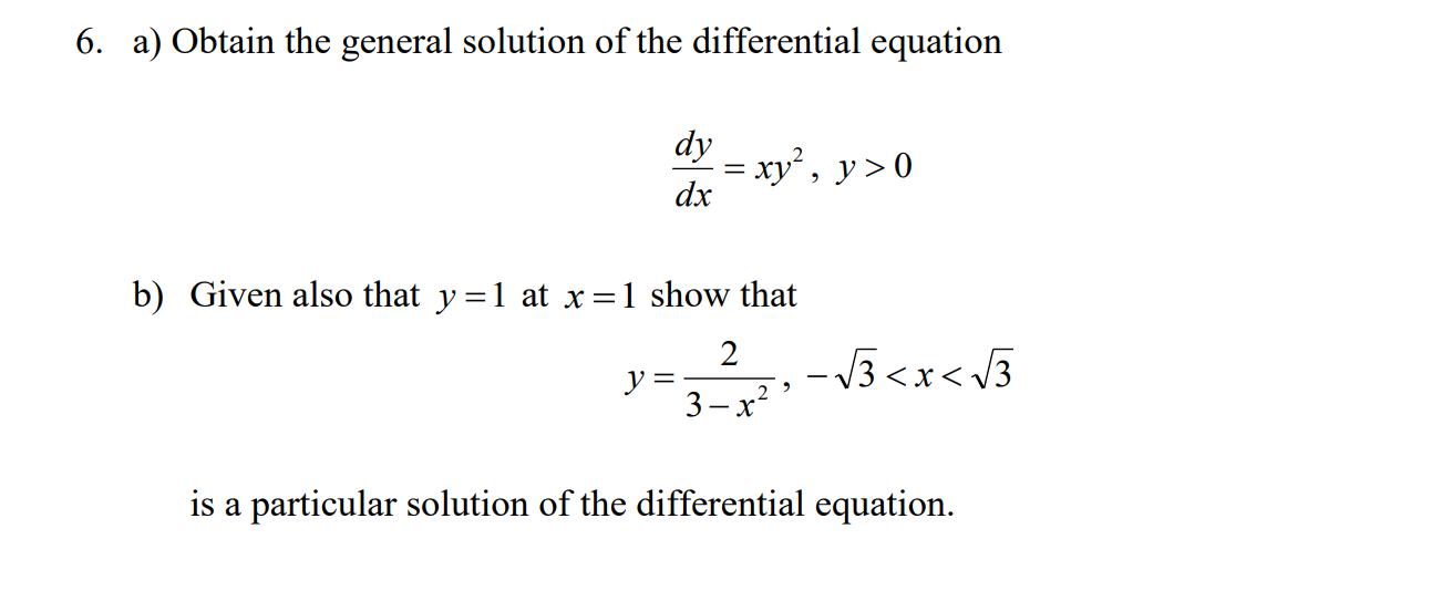 Solved 6. a) Obtain the general solution of the differential | Chegg.com