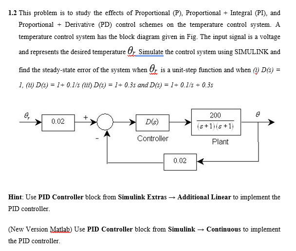 Solved 1.2 This problem is to study the effects of | Chegg.com