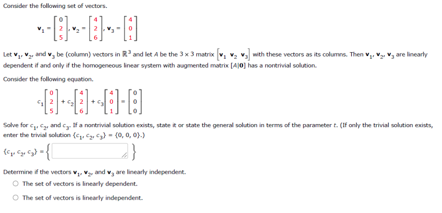 Solved Consider the following set of vectors. \\[ | Chegg.com