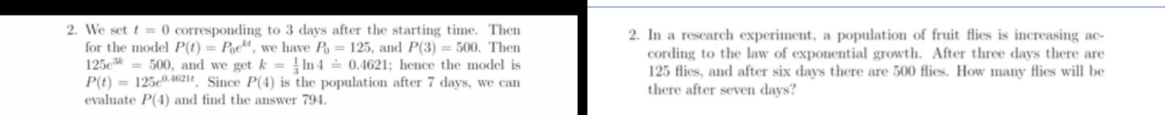Solved 2. We set t=0 corresponding to 3 days after the | Chegg.com